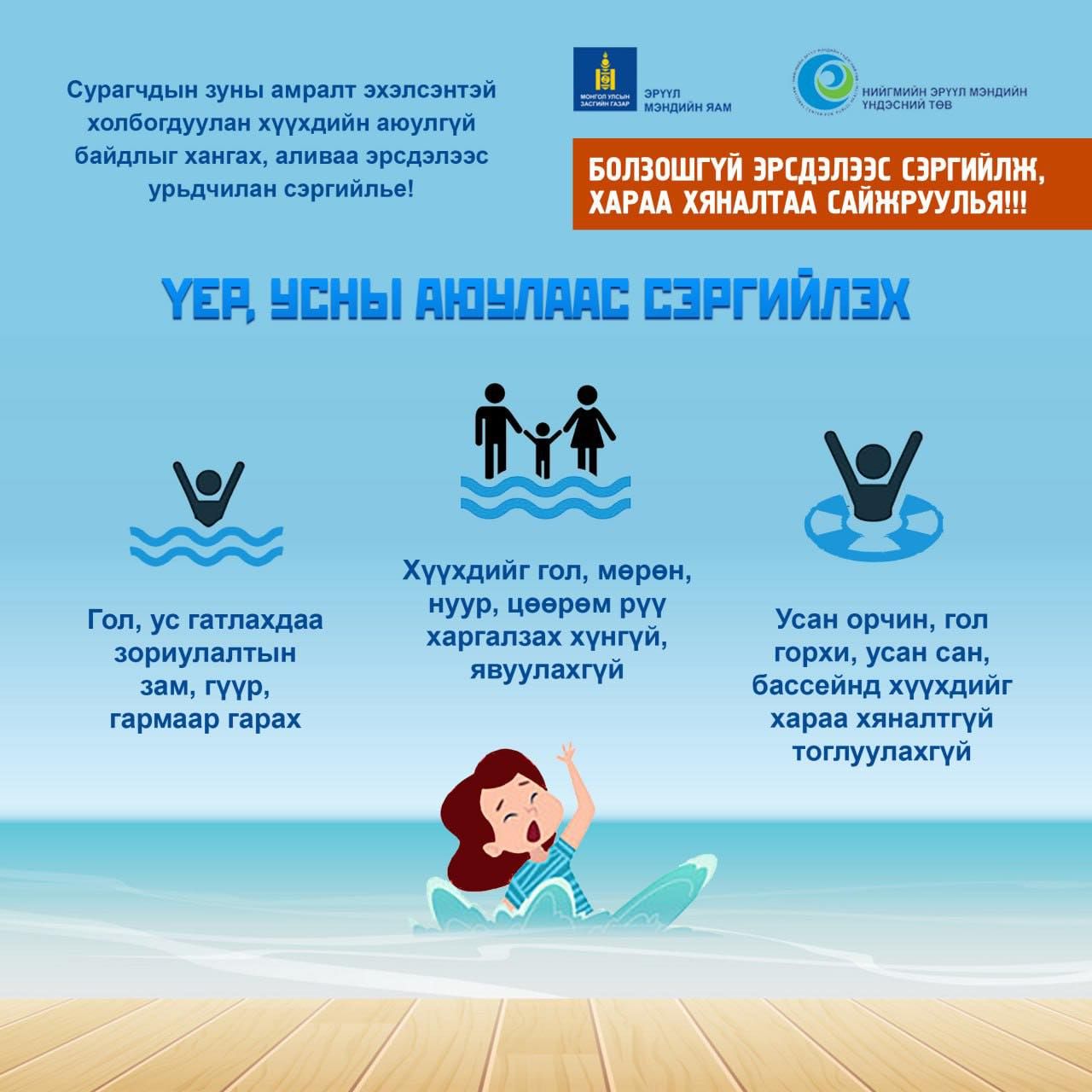 ЗӨВЛӨГӨӨ Үер усны аюулын үед хоол хүнс болон бие засах газарт анхаарах
