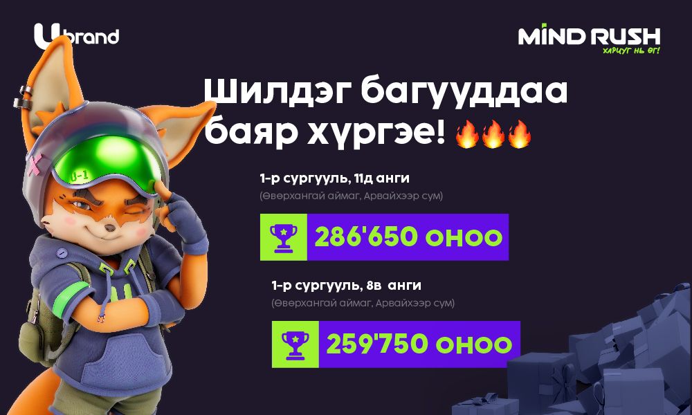 Mind Rush шилдэг анги болоод хүссэн бэлгээ ав