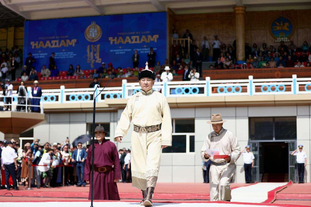 Монгол Улсын Ерөнхийлөгч У Хүрэлсүх Үндэсний их баяр наадмыг нээж үг хэллээ